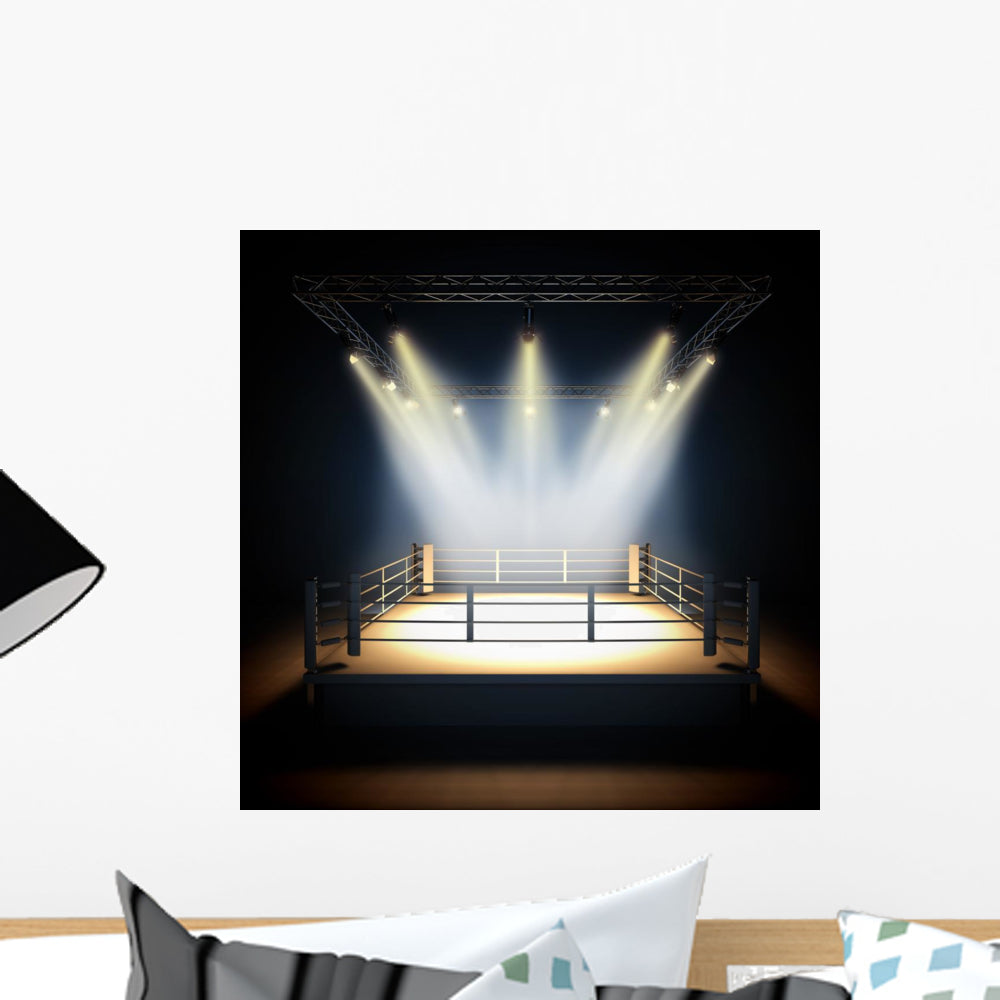 Empty Professional Boxing Ring. Wall Decal - WallMonkeys.com – Wallmonkeys