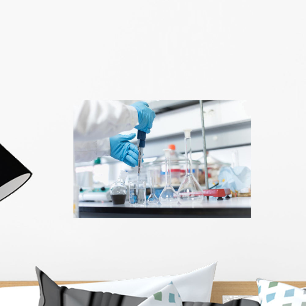 Scientist In Lab Wall Decal - WallMonkeys.com – Wallmonkeys