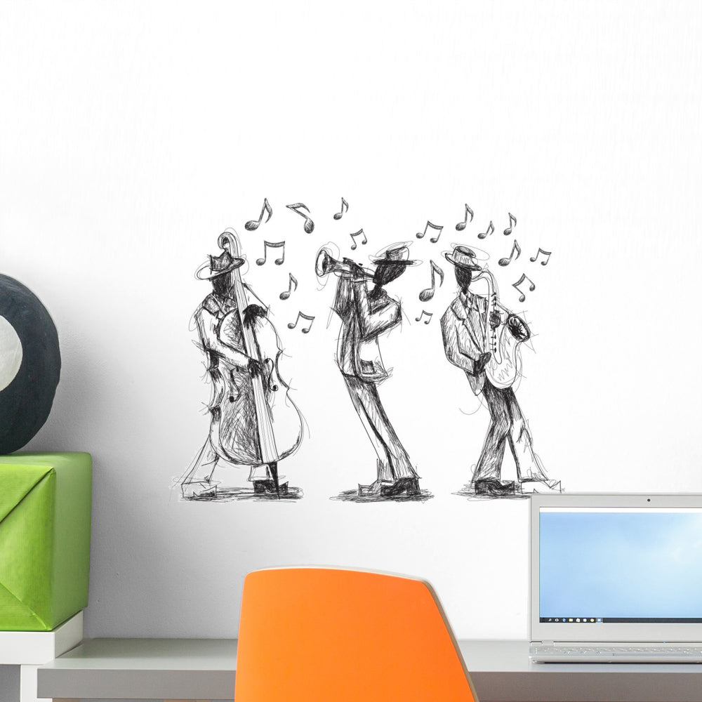 Jazz Band Doodles Wall Decal - WallMonkeys.com – Wallmonkeys