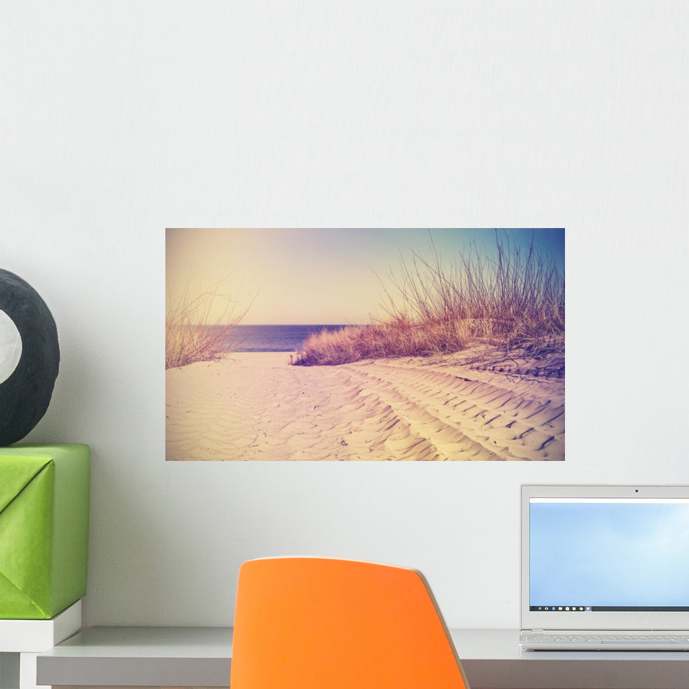 Vintage Filtered Beach, Nature Background Or Banner. Wall Decal ...