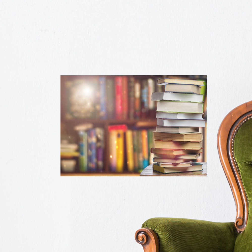 Education Concept Reading Bookshelf Wall Decal - WallMonkeys.com ...