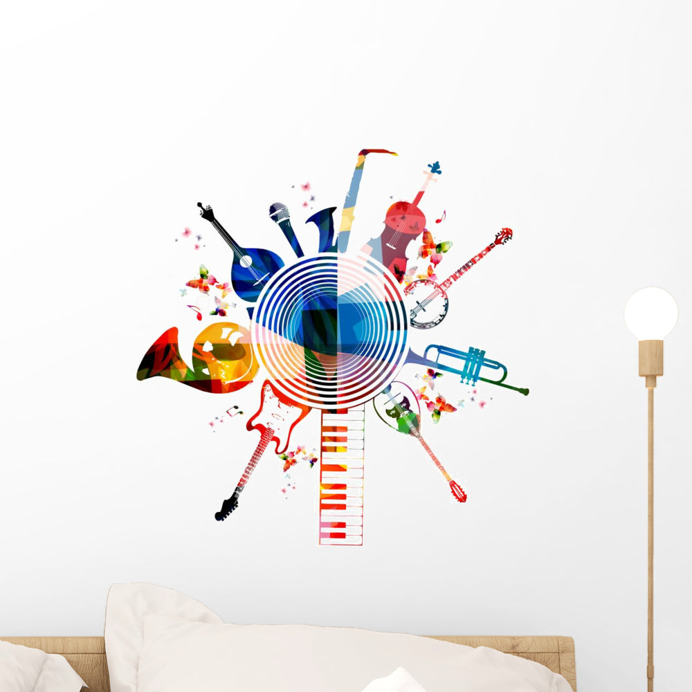 Colorful Musical Instruments Wall Decal - WallMonkeys.com – Wallmonkeys