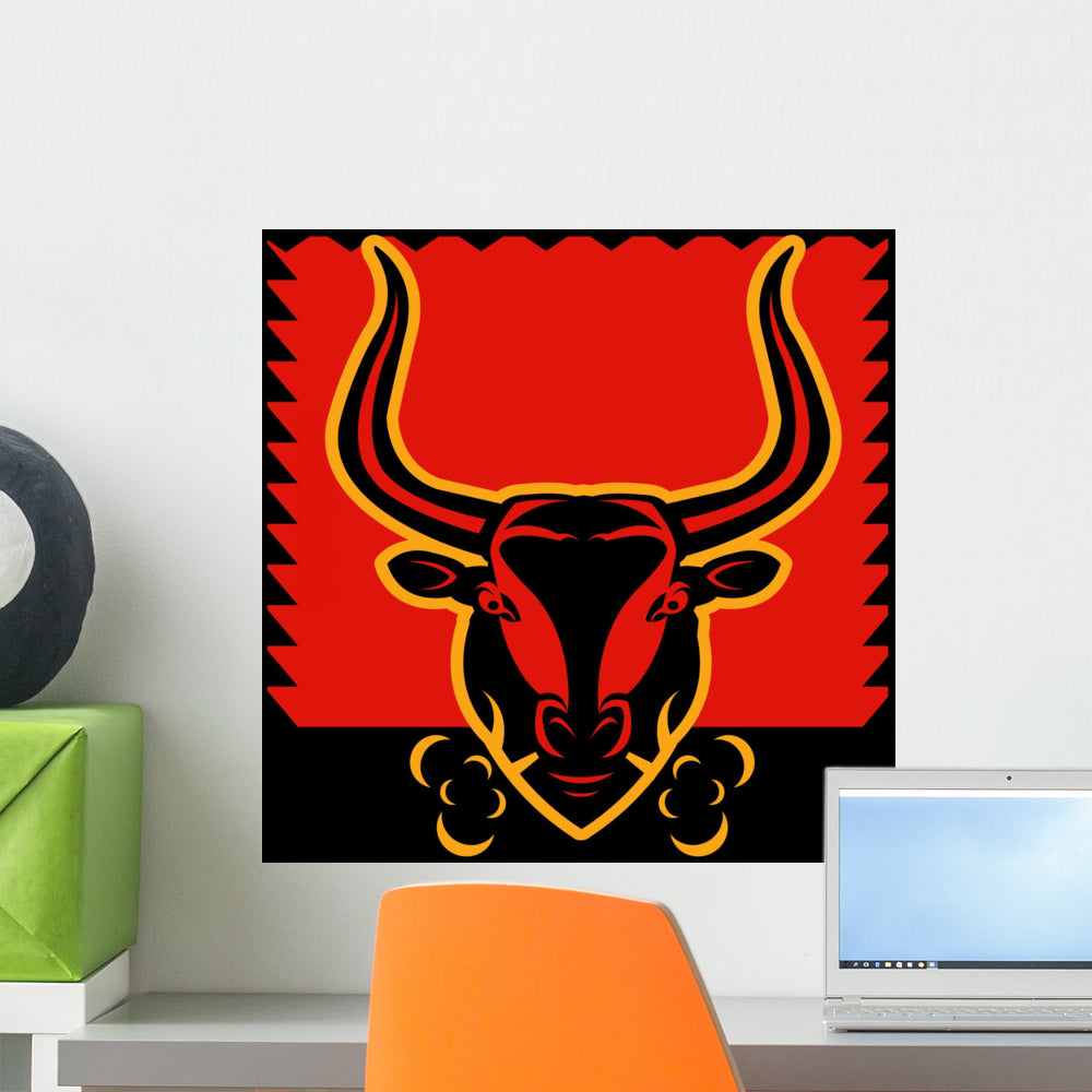Bull Red Wall Decal - WallMonkeys.com – Wallmonkeys