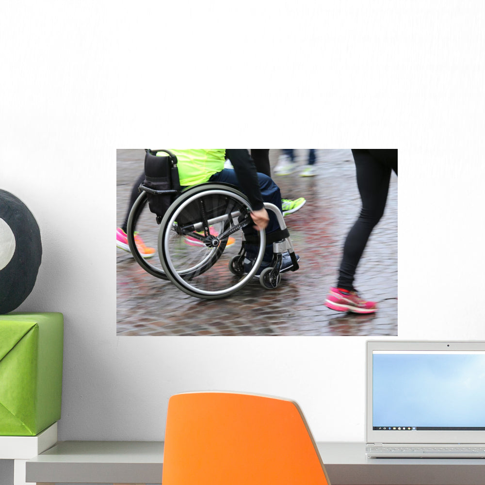 Disabled Athlete with Wheelchair Wall Decal Design 2 - WallMonkeys.com ...