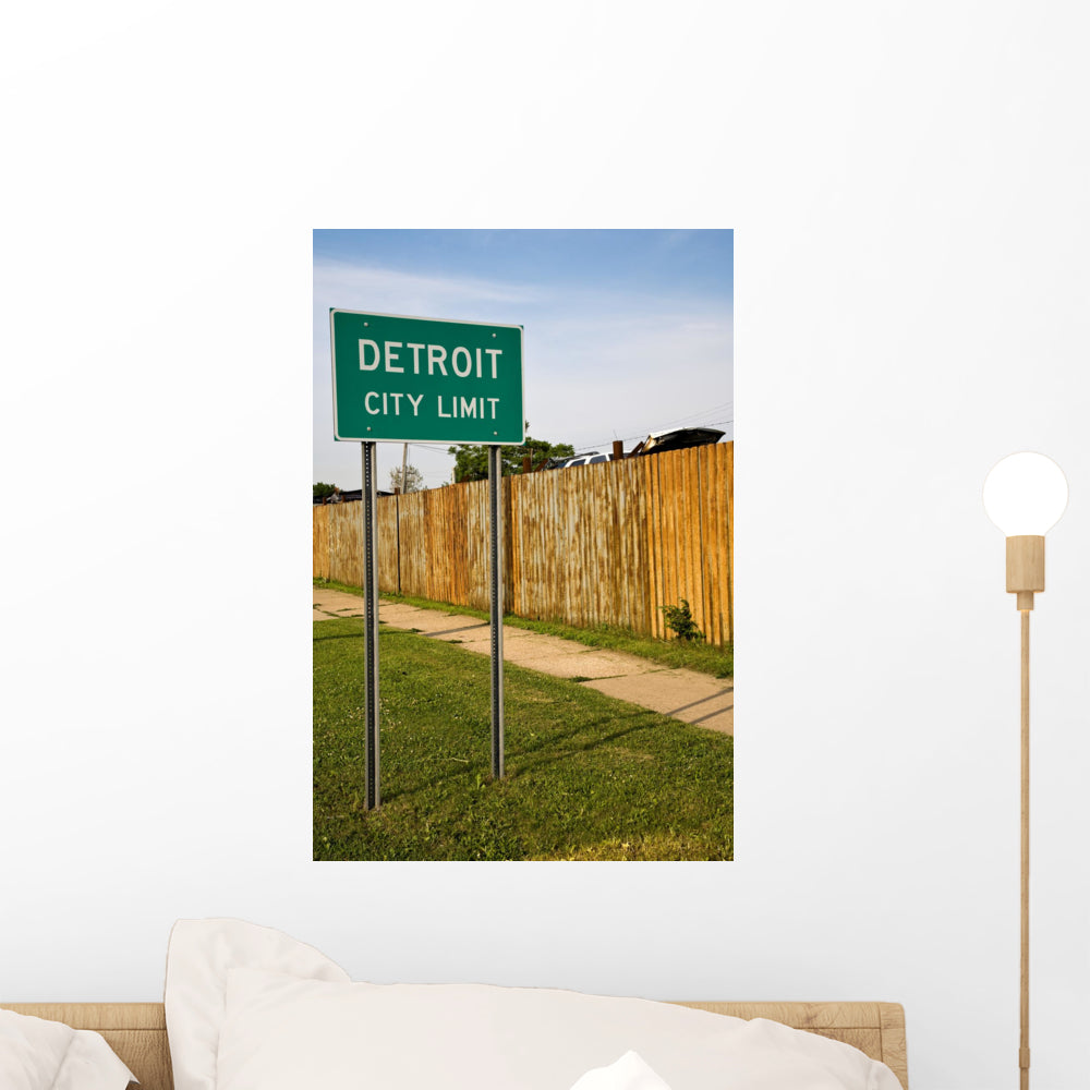 Detroit City Limit Sign Wall Decal - WallMonkeys.com – Wallmonkeys