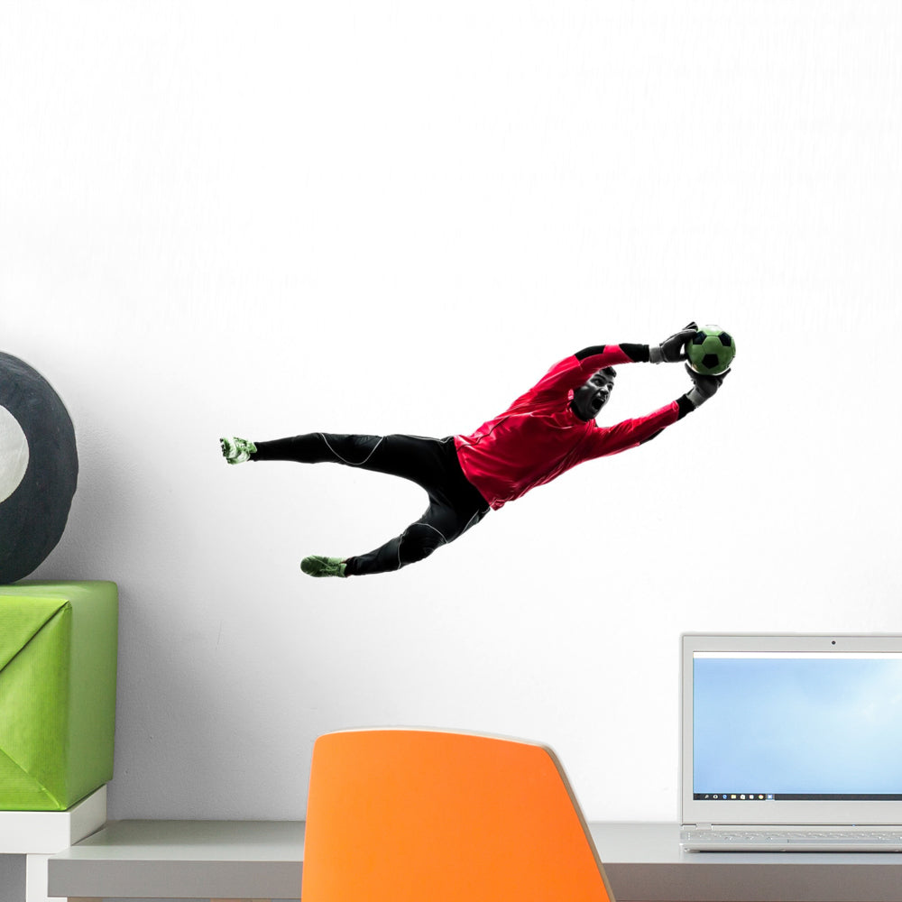 Caucasian Soccer Player Goalkeeper Wall Decal - WallMonkeys.com ...