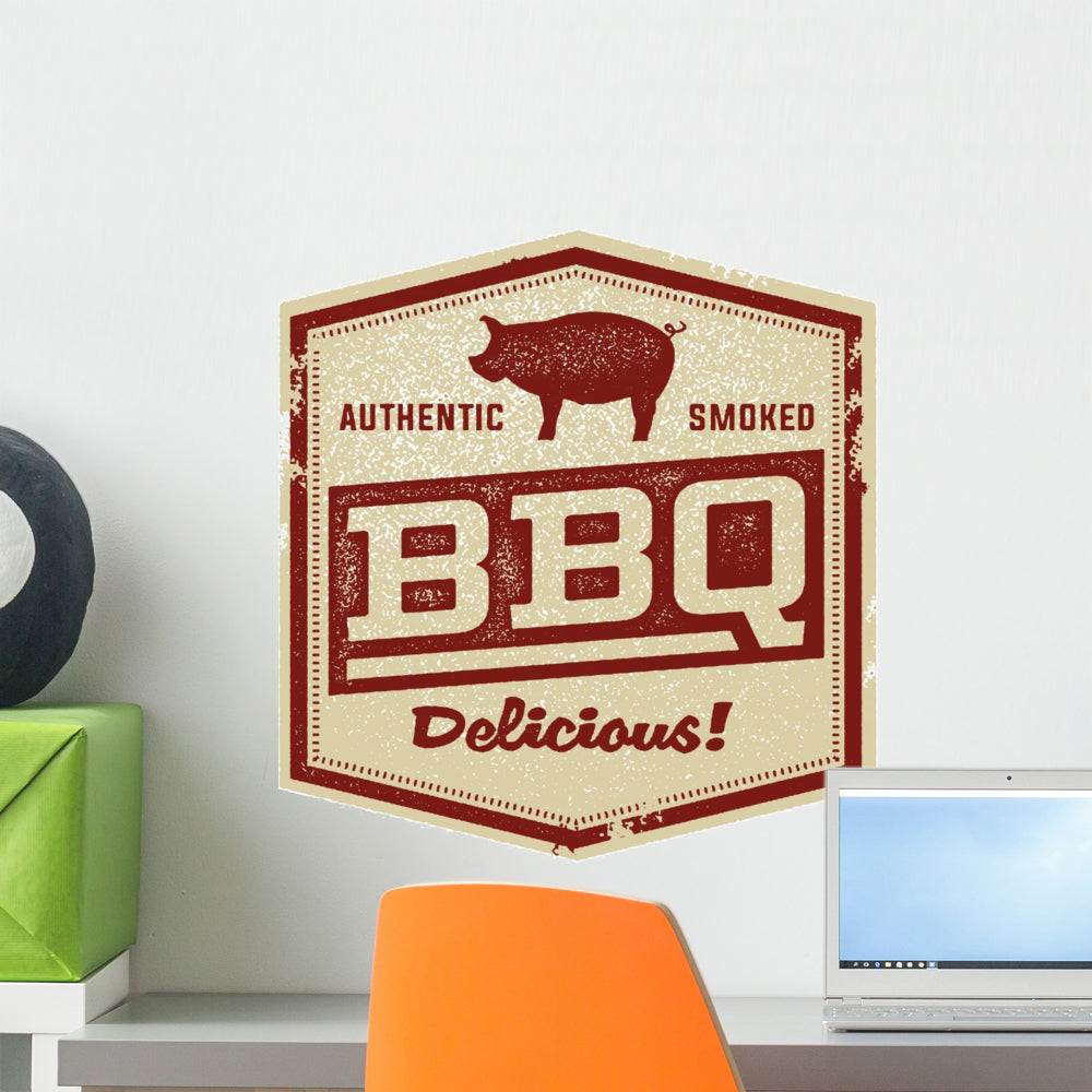 Vintage BBQ Restaurant Sign Wall Decal Design 2 - WallMonkeys.com ...