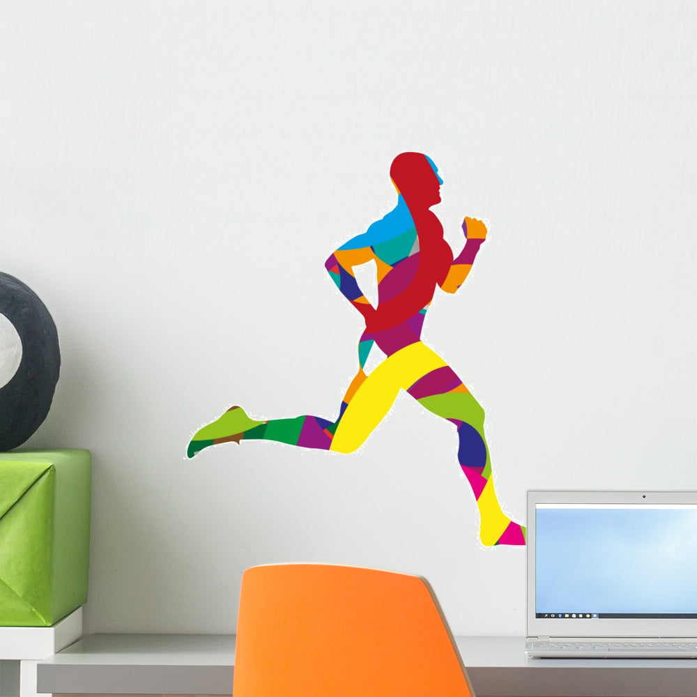 Abstract Colorful Runner Wall Decal - WallMonkeys.com – Wallmonkeys