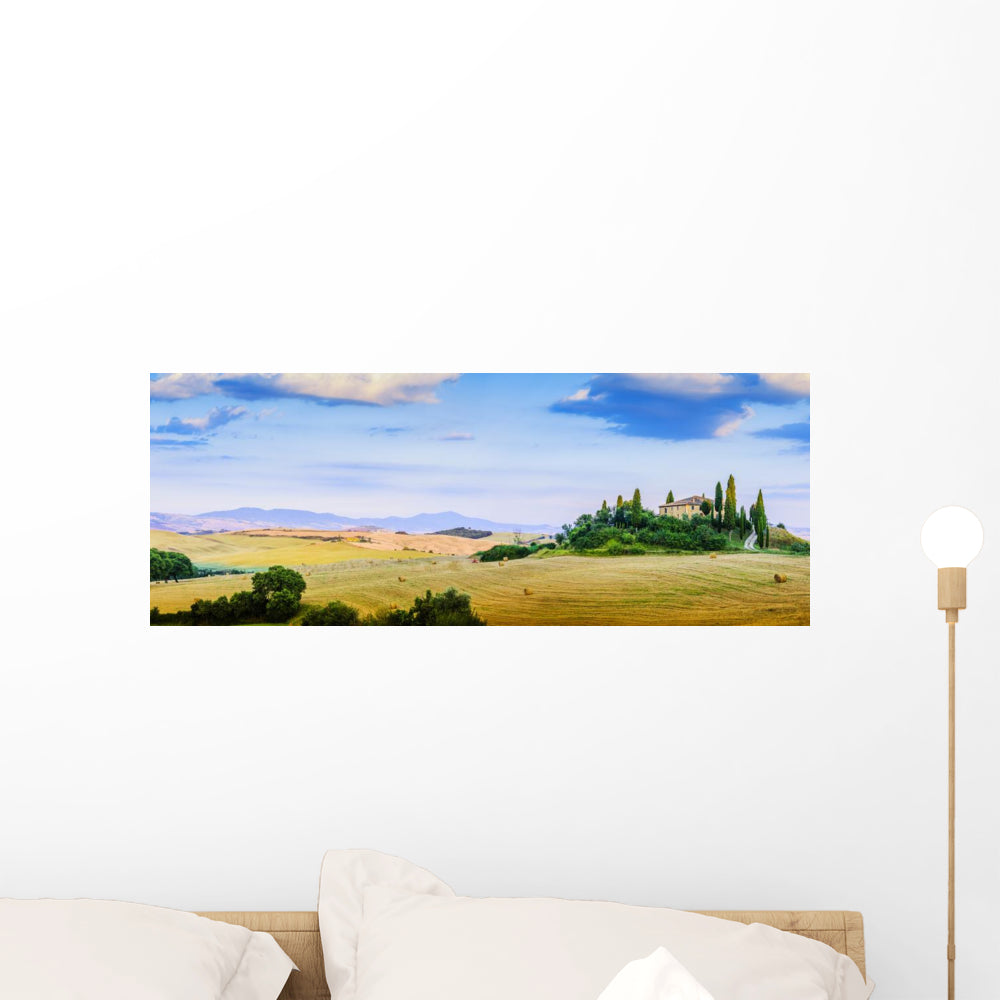Tuscany Landscape Hills and Wall Decal Panoramic Wall Decal ...