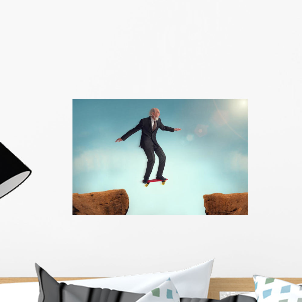 Senior Man Enjoying Risk Wall Decal - WallMonkeys.com – Wallmonkeys