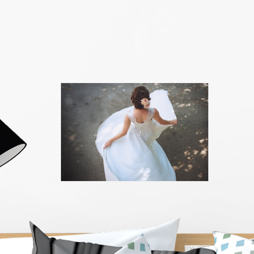 Beautiful Bride Standing Back Wall Decal - WallMonkeys.com – Wallmonkeys