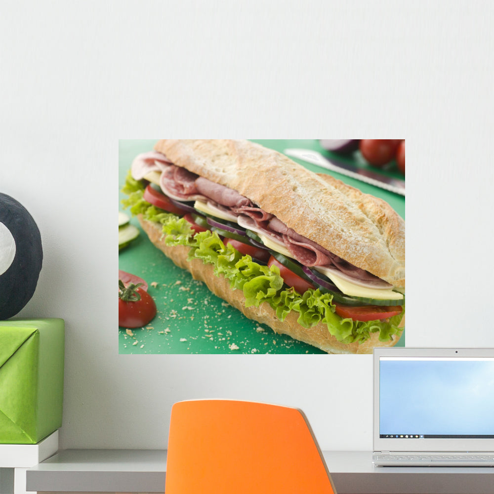 Deli Sub Sandwich Chopping Wall Decal - WallMonkeys.com – Wallmonkeys
