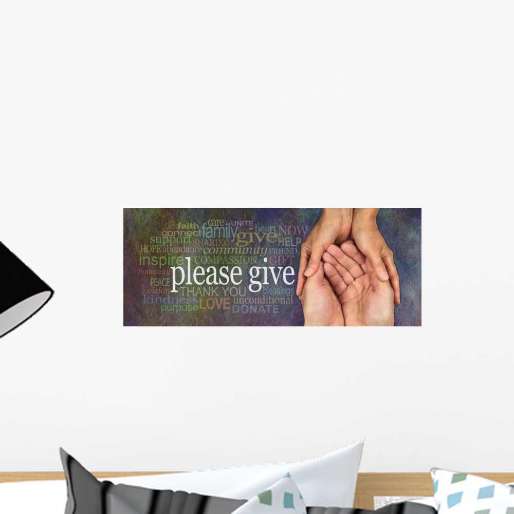 Please Give Generously Charity Wall Decal - WallMonkeys.com – Wallmonkeys