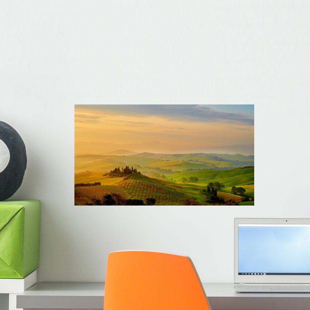 Beautiful Tuscany Hills Italy Wall Decal - WallMonkeys.com – Wallmonkeys