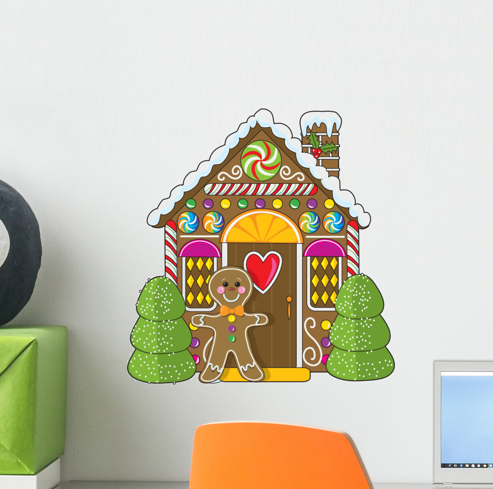 Gingerbread House and Man Wall Decal - WallMonkeys.com – Wallmonkeys