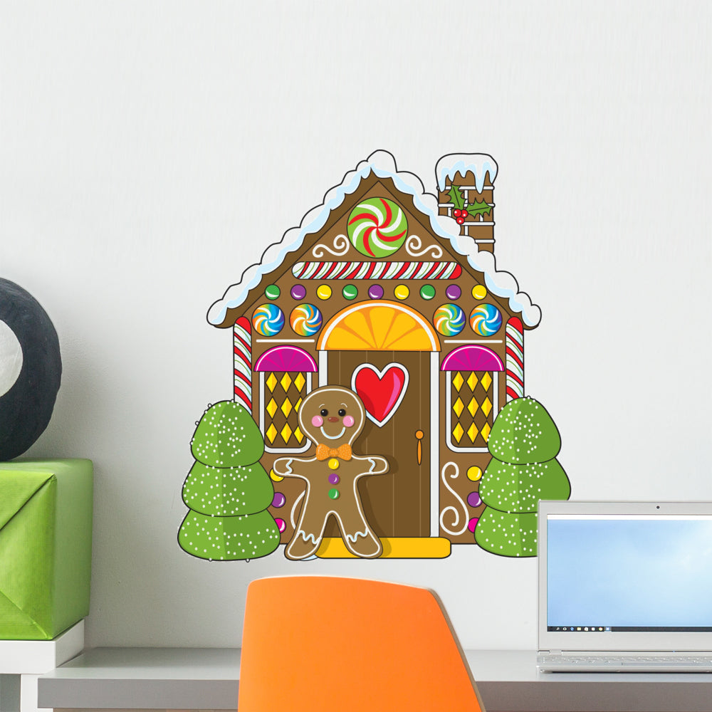 Gingerbread House and Man Wall Decal - WallMonkeys.com – Wallmonkeys