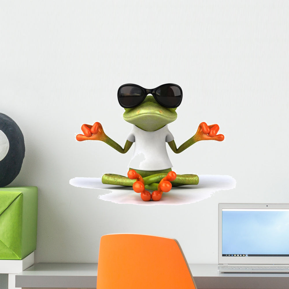 Cool Zen Frog Wall Decal - WallMonkeys.com – Wallmonkeys