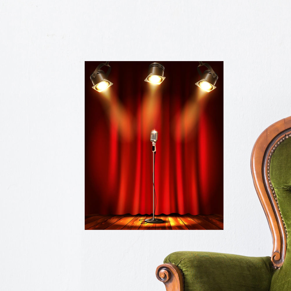 Stage with Red Curtains Wall Decal - WallMonkeys.com – Wallmonkeys
