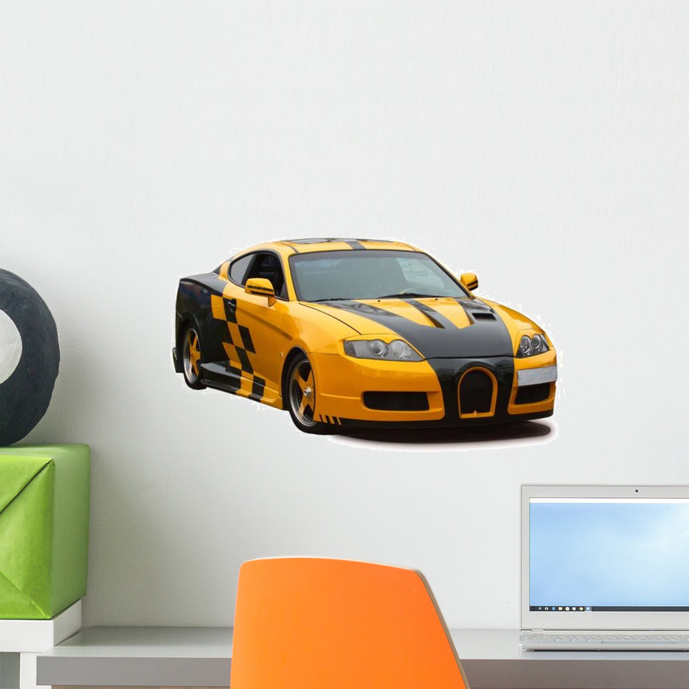 Yellow Sport Car Wall Decal - WallMonkeys.com – Wallmonkeys