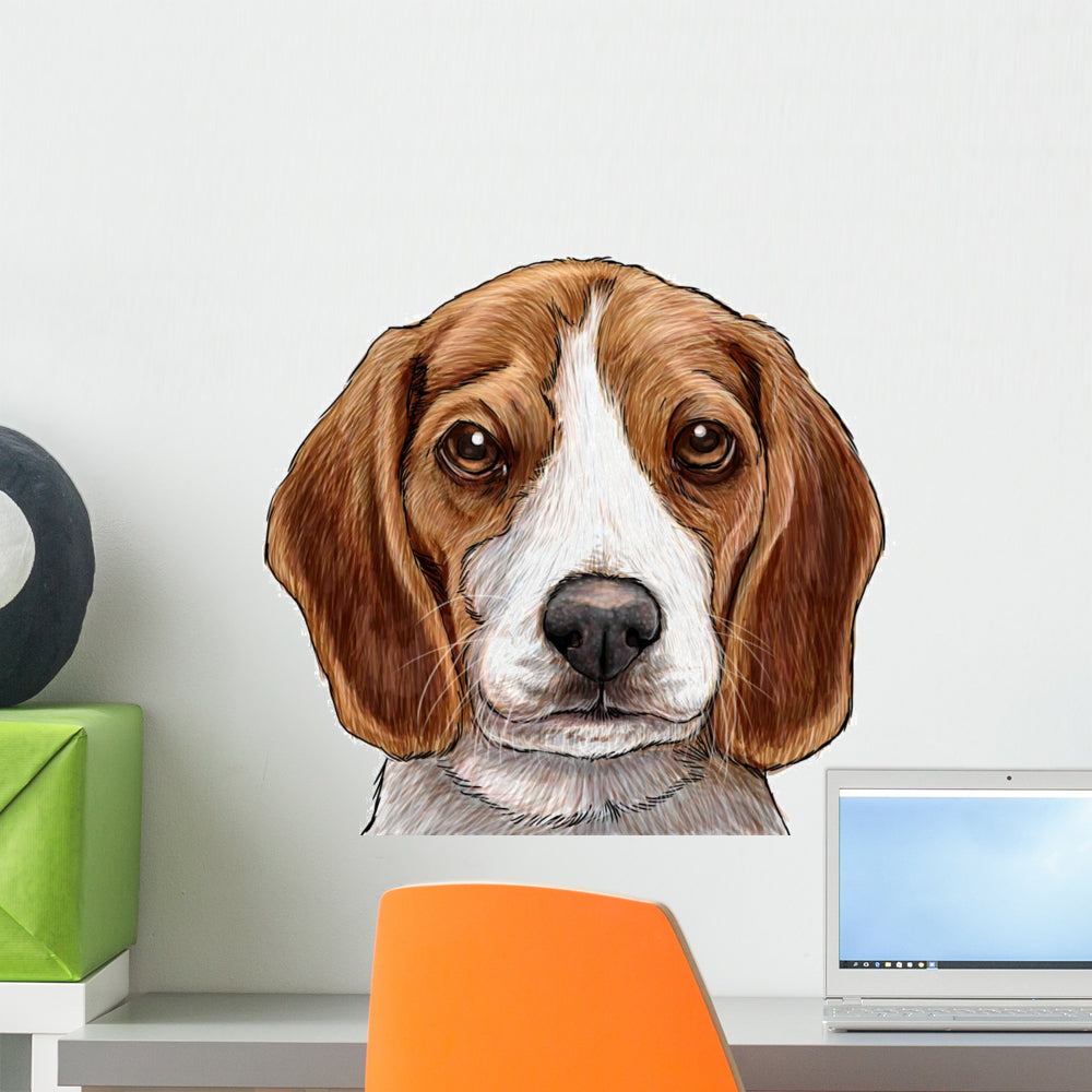 Beagle Puppy Dog Head Wall Decal - WallMonkeys.com – Wallmonkeys