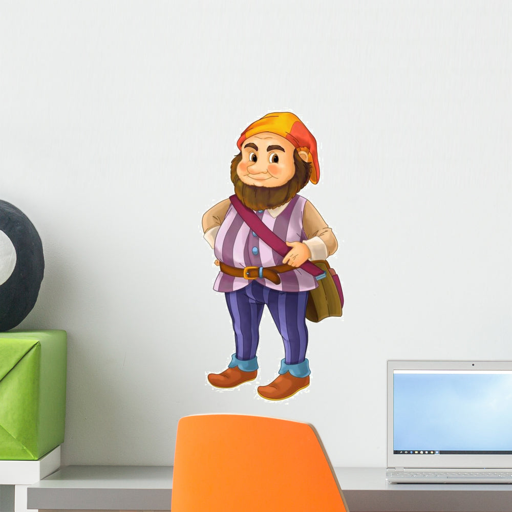 Cartoon Fantasy Dwarf Wall Decal - WallMonkeys.com – Wallmonkeys