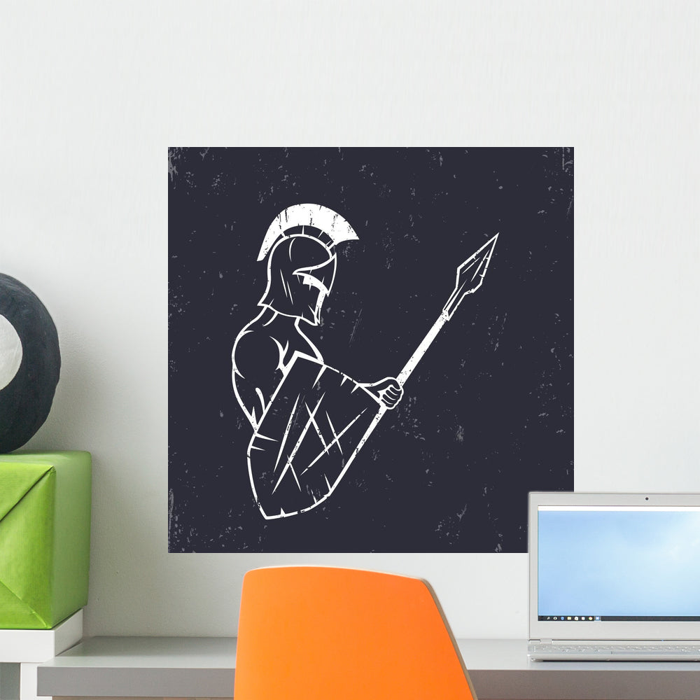 Spartan Warrior with Spear Wall Decal - WallMonkeys.com – Wallmonkeys