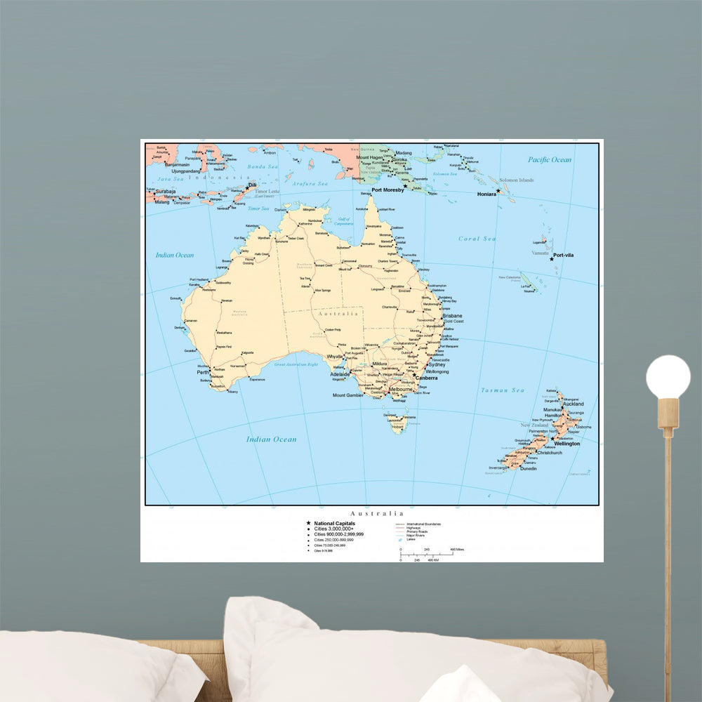 Political Map Australia Wall Decal - WallMonkeys.com – Wallmonkeys