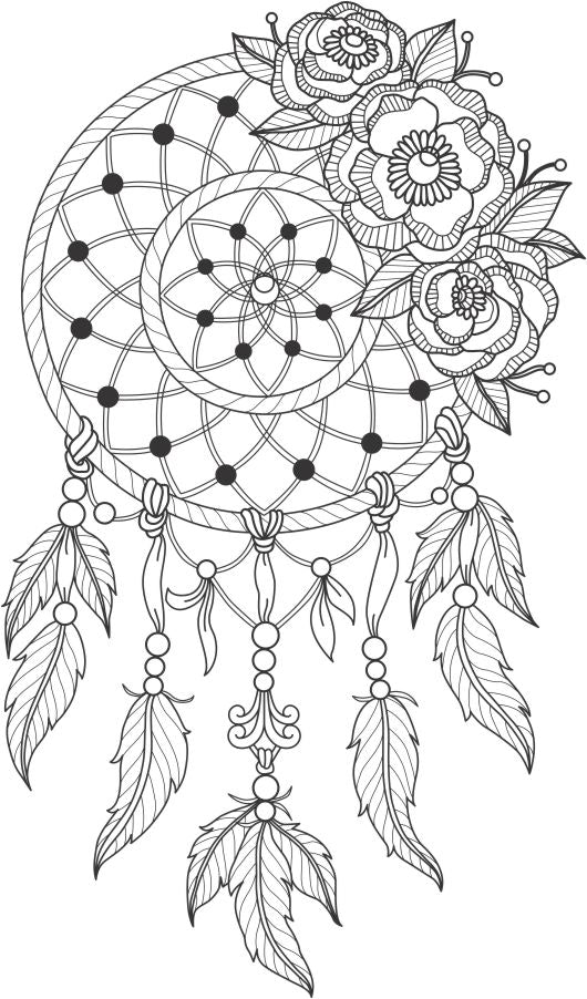 detailed dream catcher coloring pages