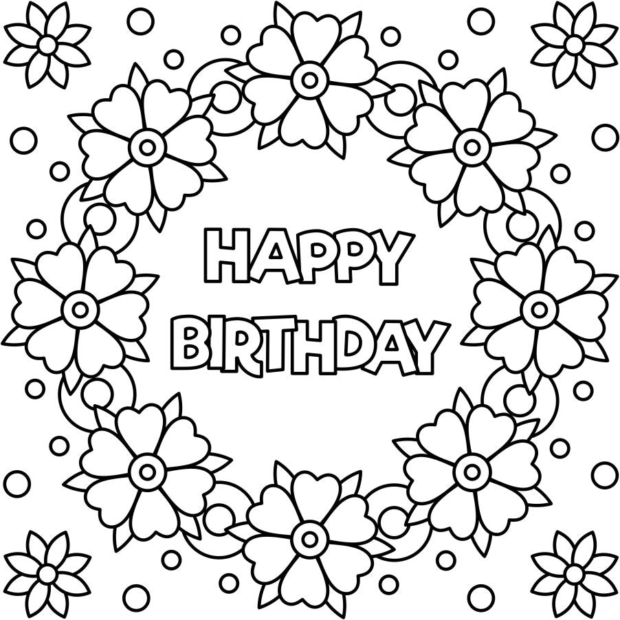 free happy birthday coloring pages