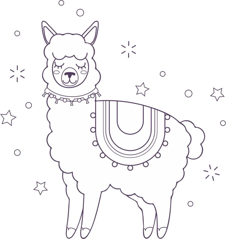 free coloring pages llama