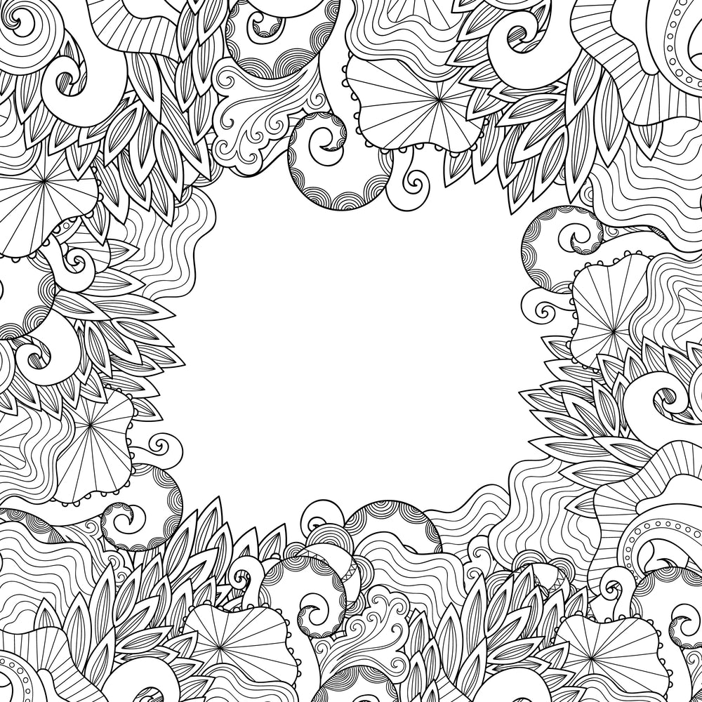 Custom Detailed Floral Coloring Page Decal – Wallmonkeys
