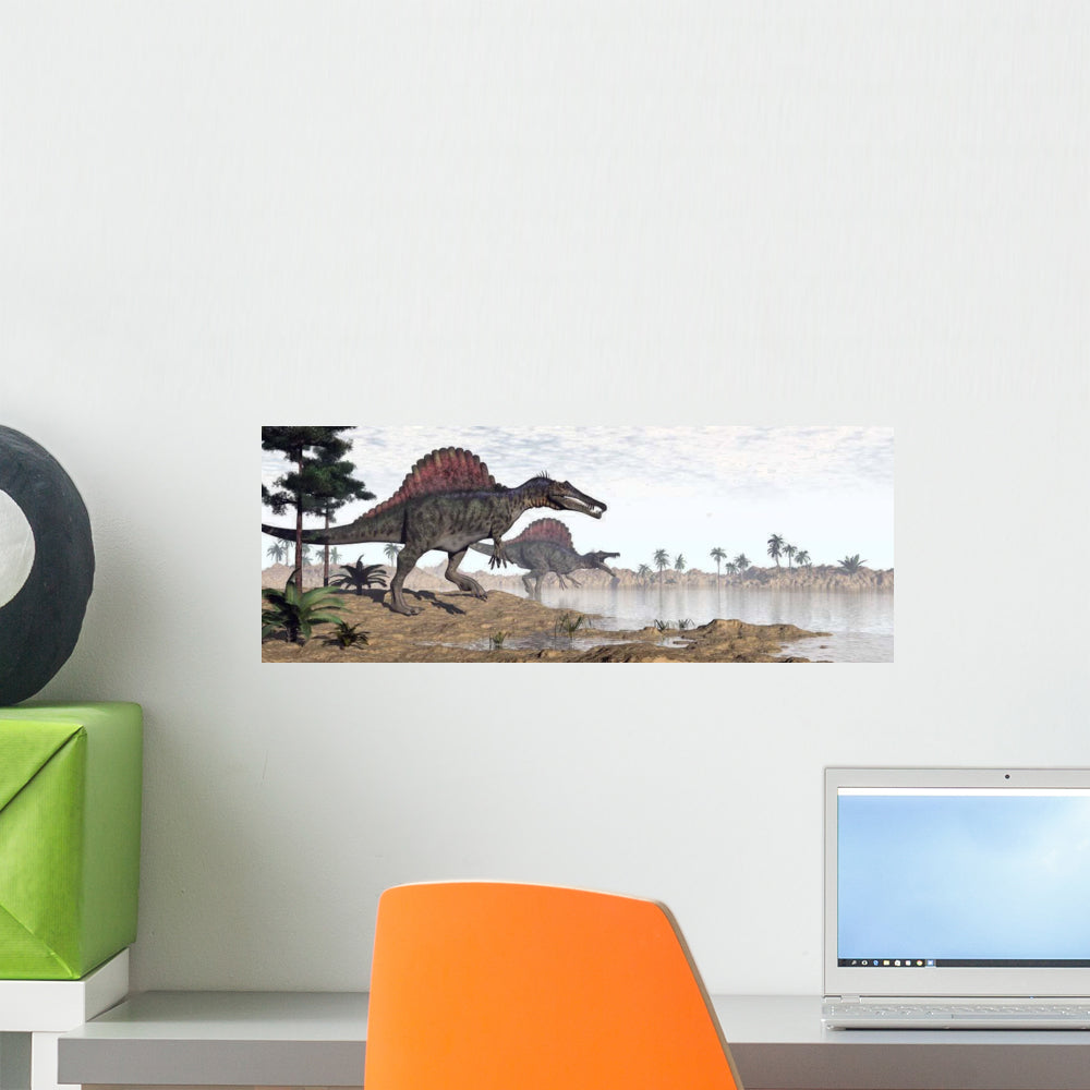 Two Spinosaurus Dinosaurs Walking Wall Decal - WallMonkeys.com ...