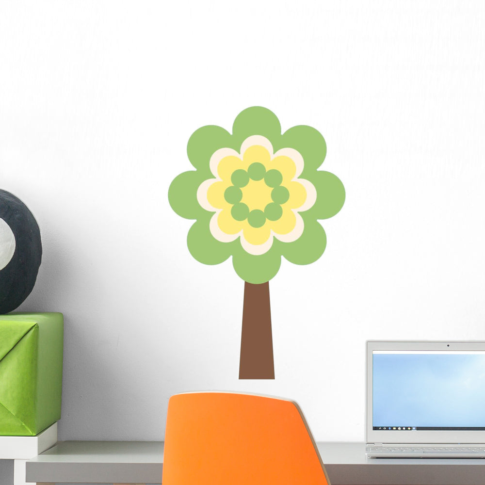 Green and Yellow Tree Wall Decal - WallMonkeys.com – Wallmonkeys