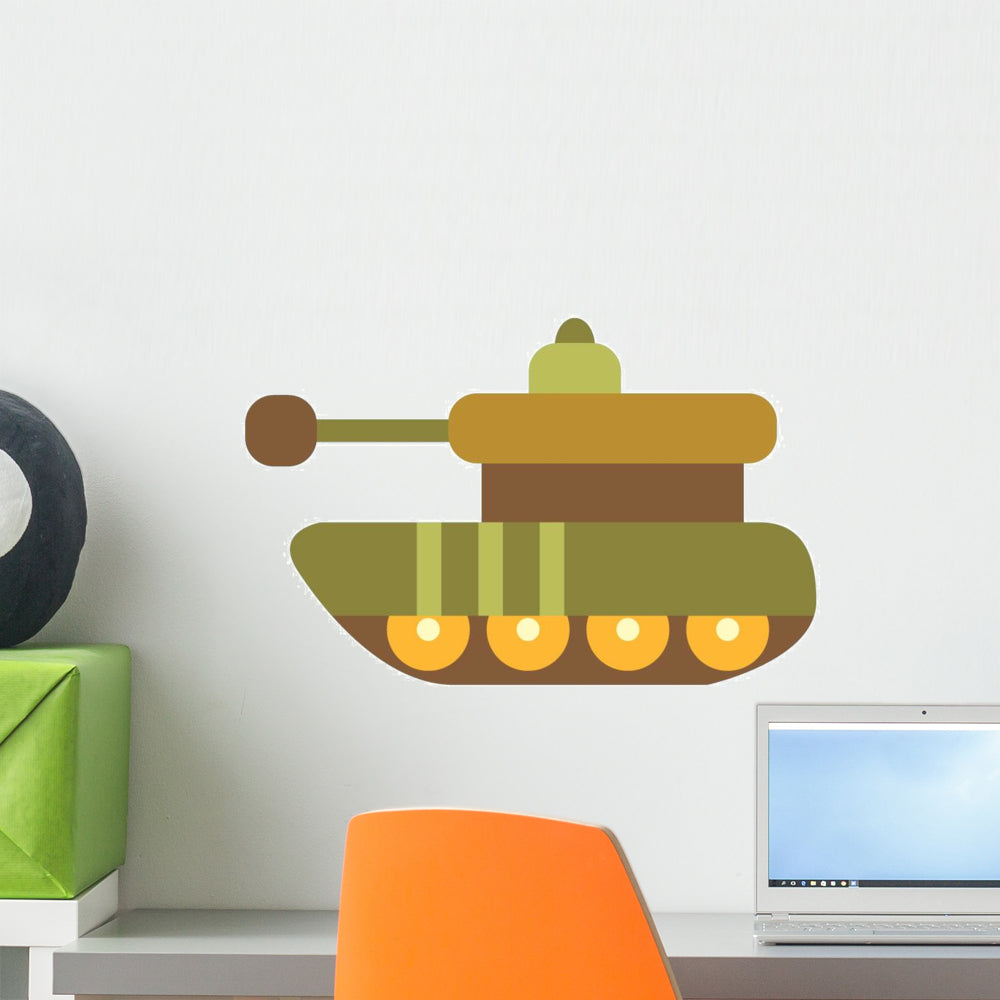 Cute Cartoon Military Tank Wall Decal – Wallmonkeys