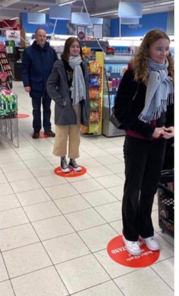 Social Distancing Floor Sticker | Stand Here to Social Distance | 14 ...