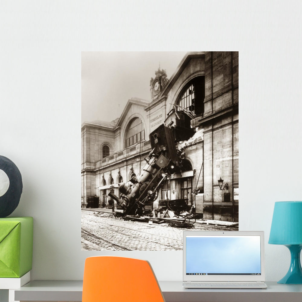 Locomotive Derailment Montparnasse Station Wall Decal - WallMonkeys.com ...