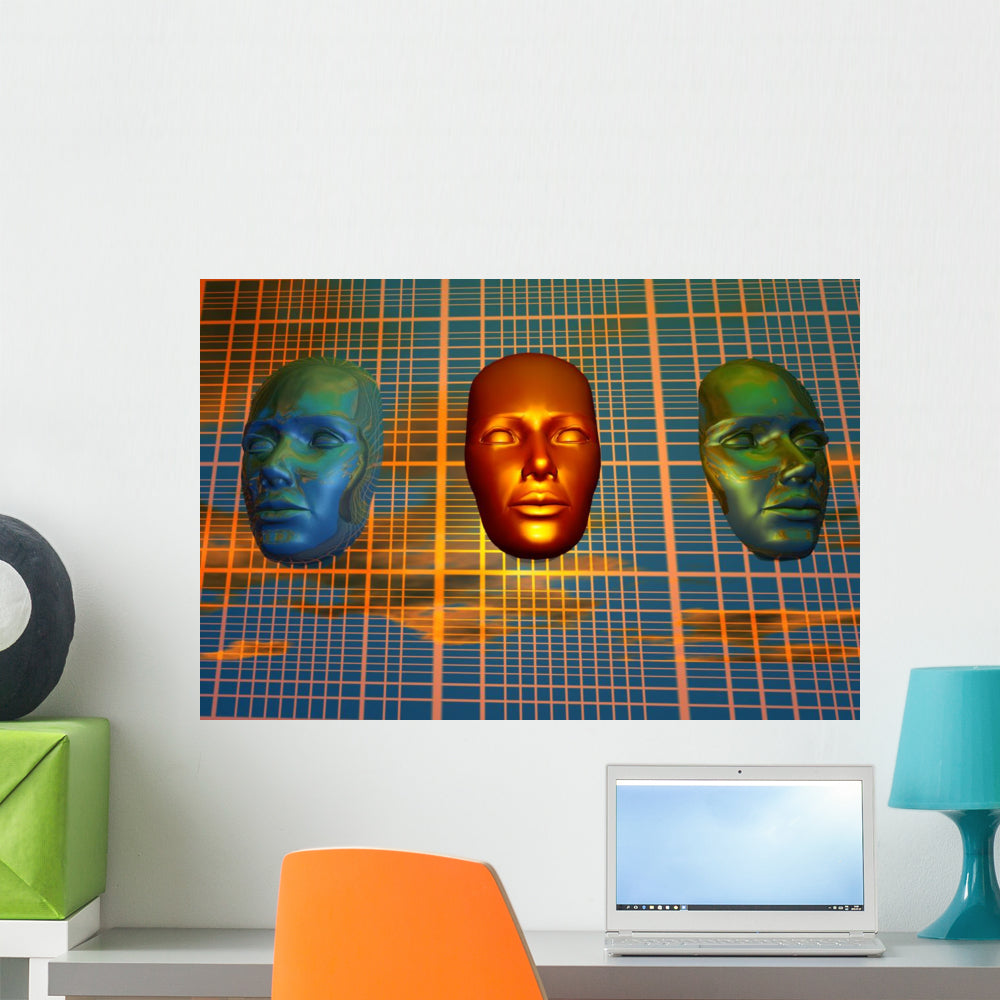 Modern Face Robotics Wall Decal - WallMonkeys.com – Wallmonkeys