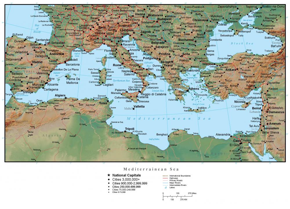 Map Mediterranean Europe Wall Mural – Wallmonkeys