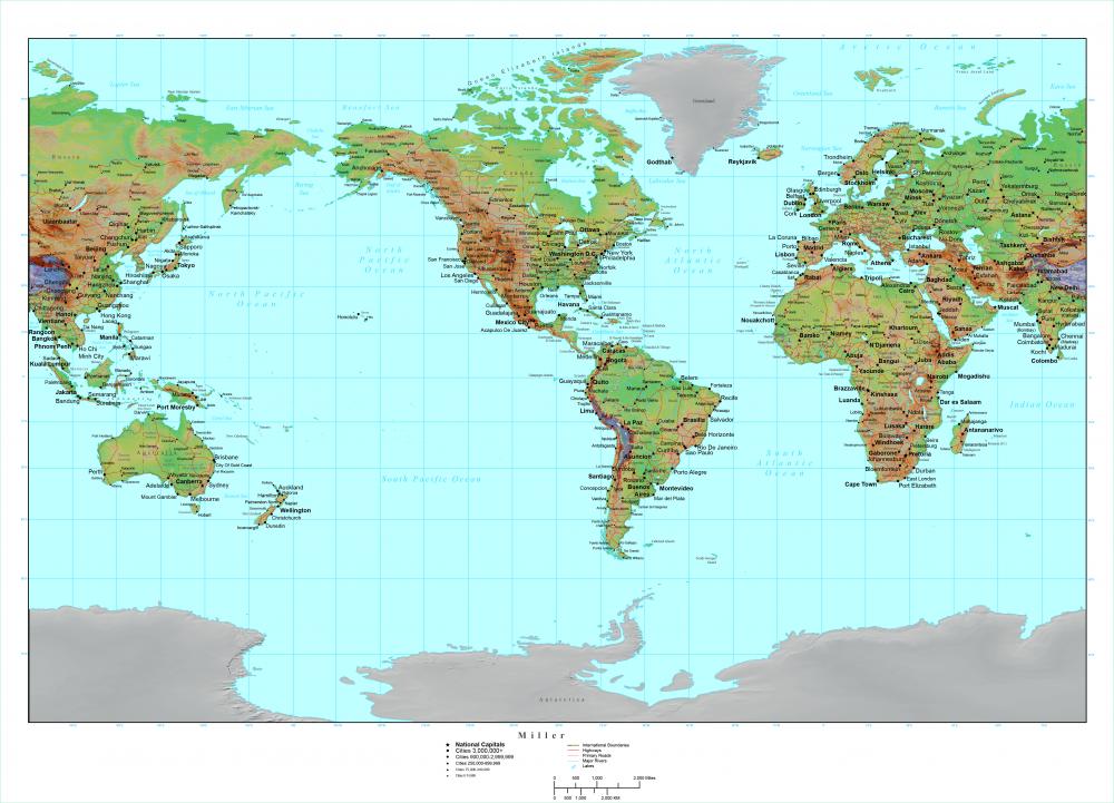 Topographical World Map Wall Mural – Wallmonkeys