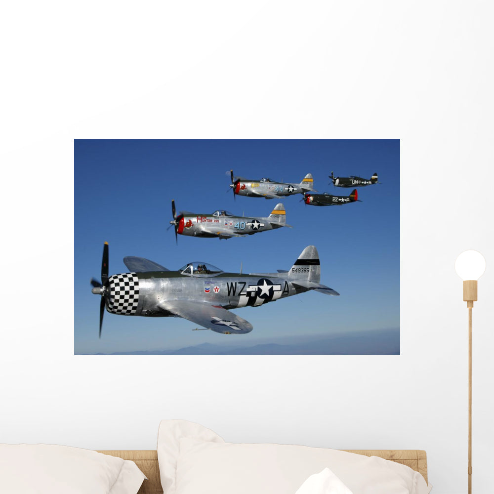Formation P-47 Thunderbolts Flying Formation Wall Decal - WallMonkeys ...