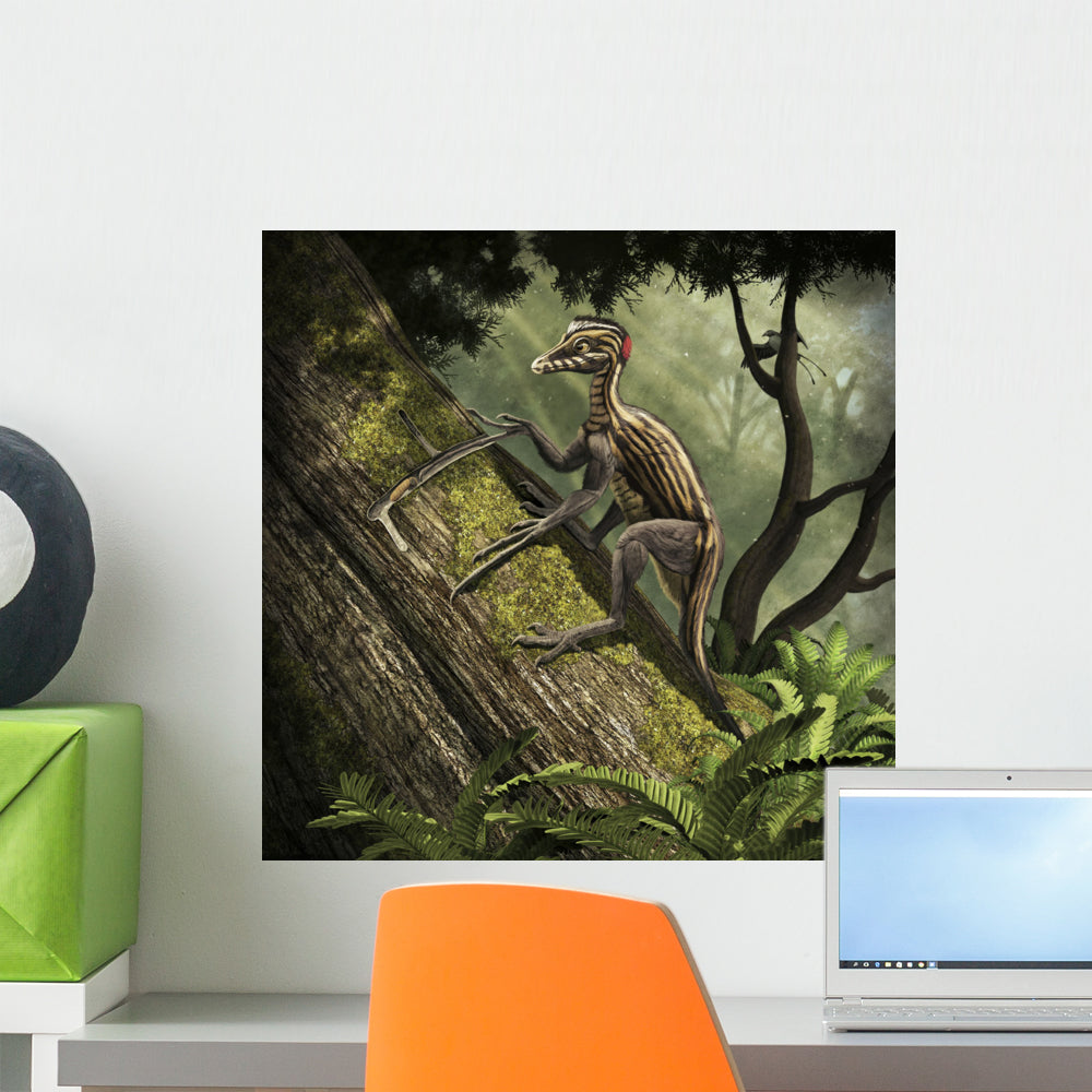 Epidendrosaurus Ninchengensis Capturing Wood Wall Decal - WallMonkeys ...