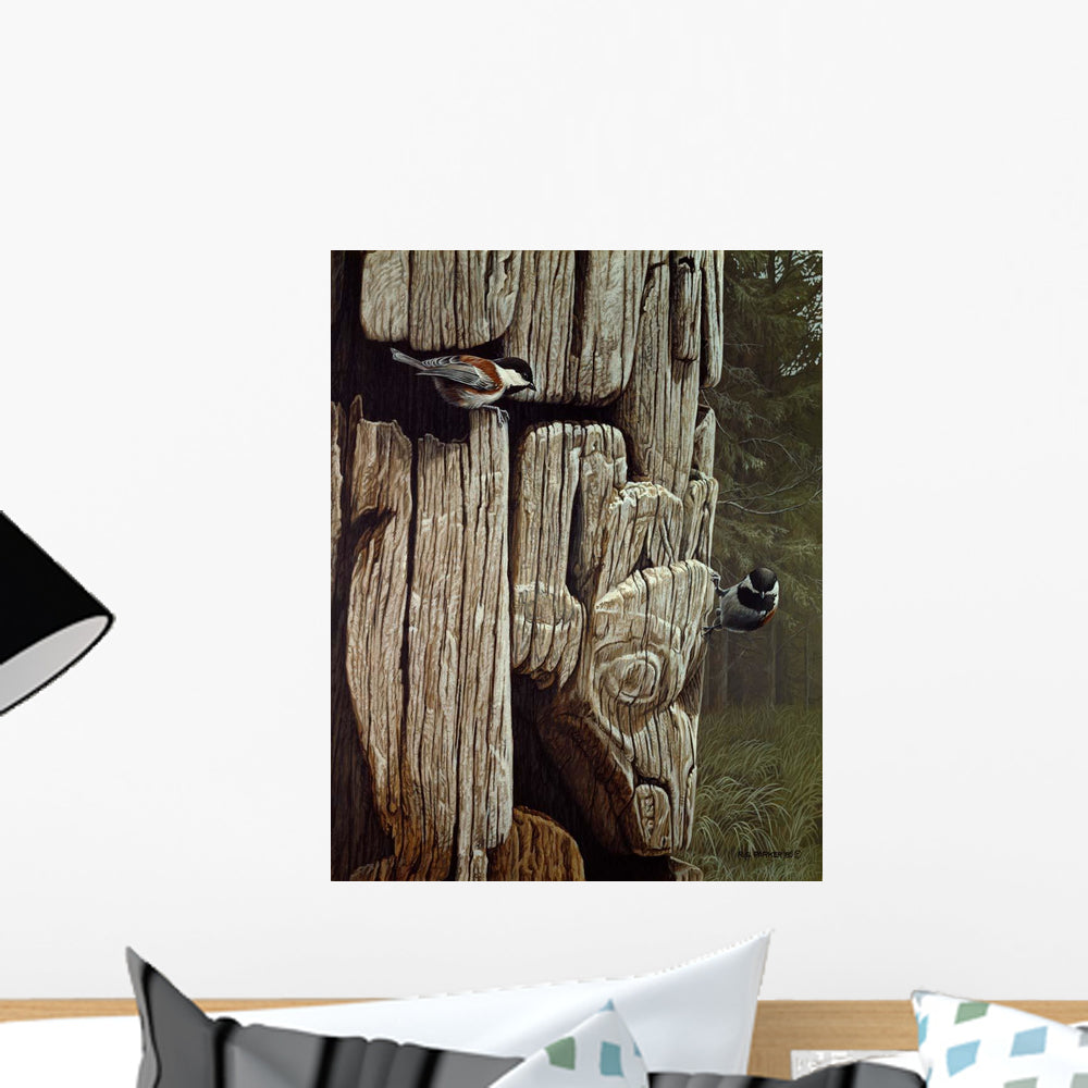 Chickadees Totem Wall Decal - WallMonkeys.com – Wallmonkeys