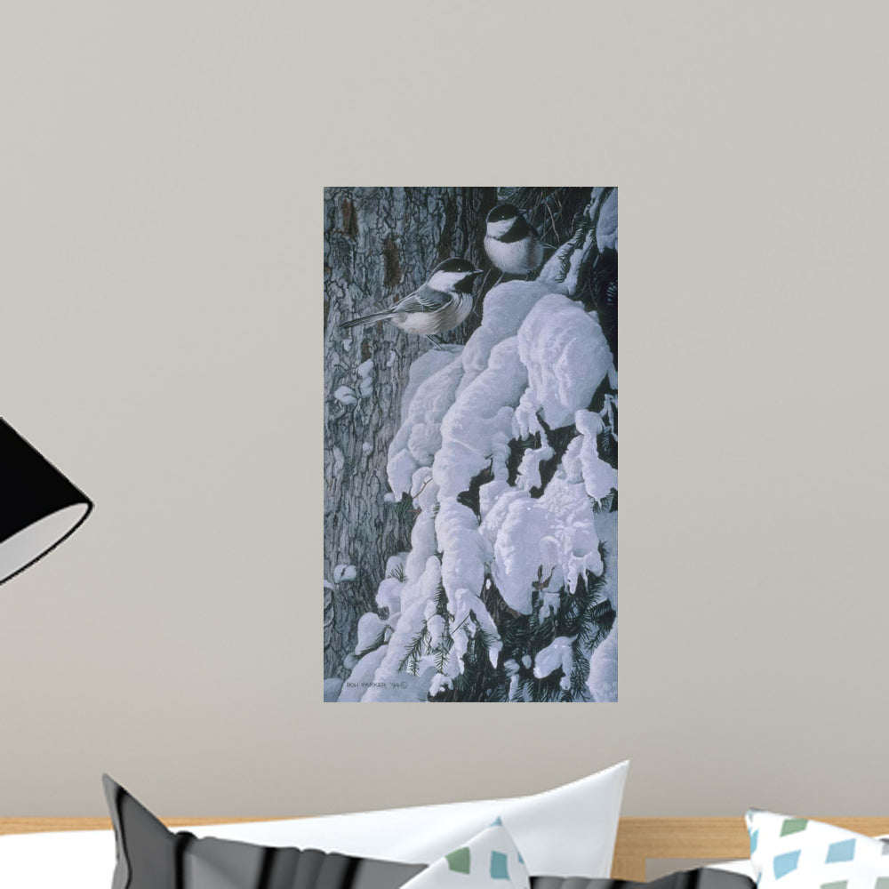 Chickadees Snow Wall Decal - WallMonkeys.com – Wallmonkeys