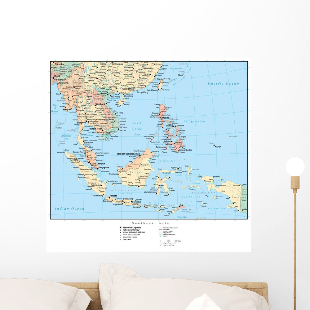 Map Southeast Asia Wall Mural – Wallmonkeys