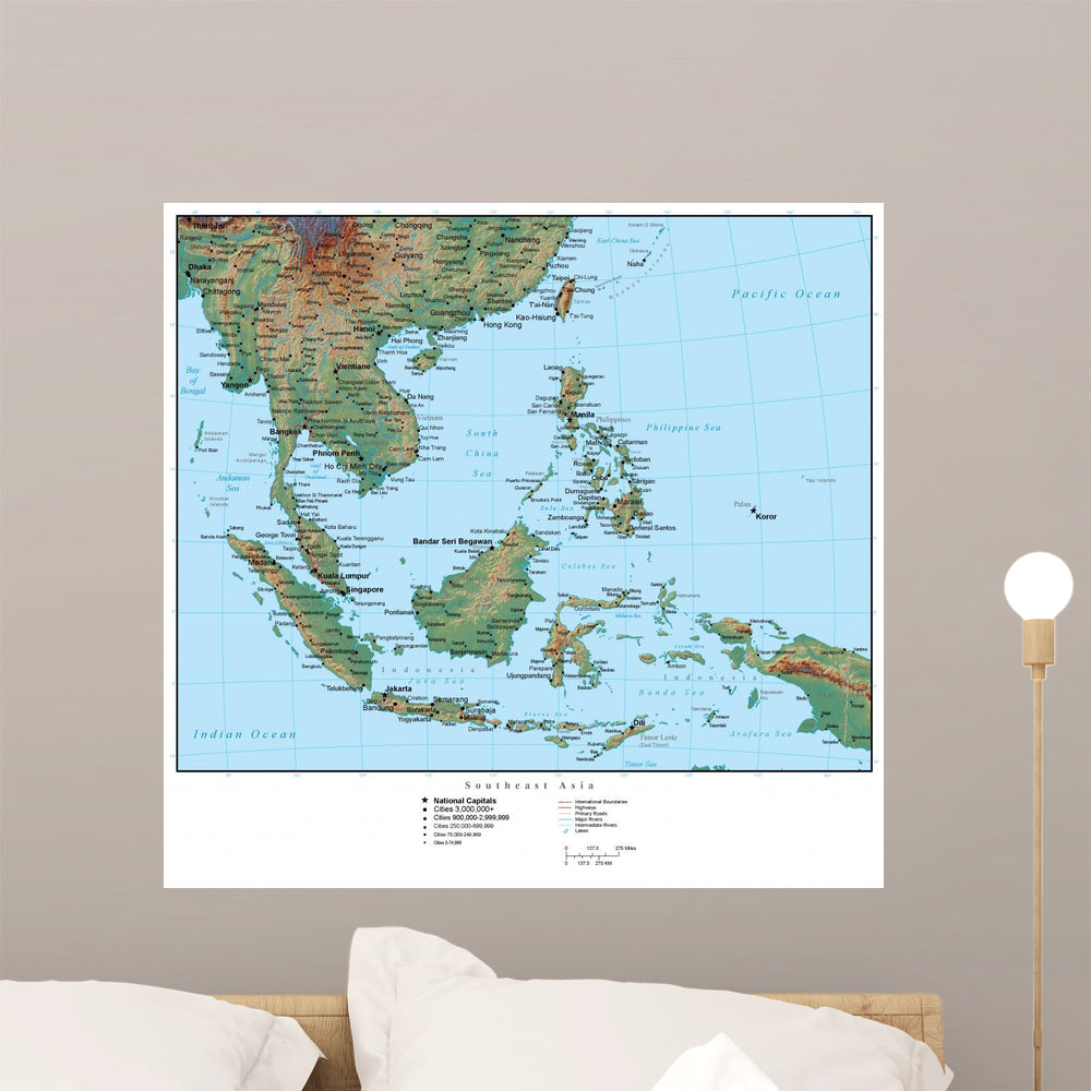 Map Southeast Asia Wall Mural – Wallmonkeys
