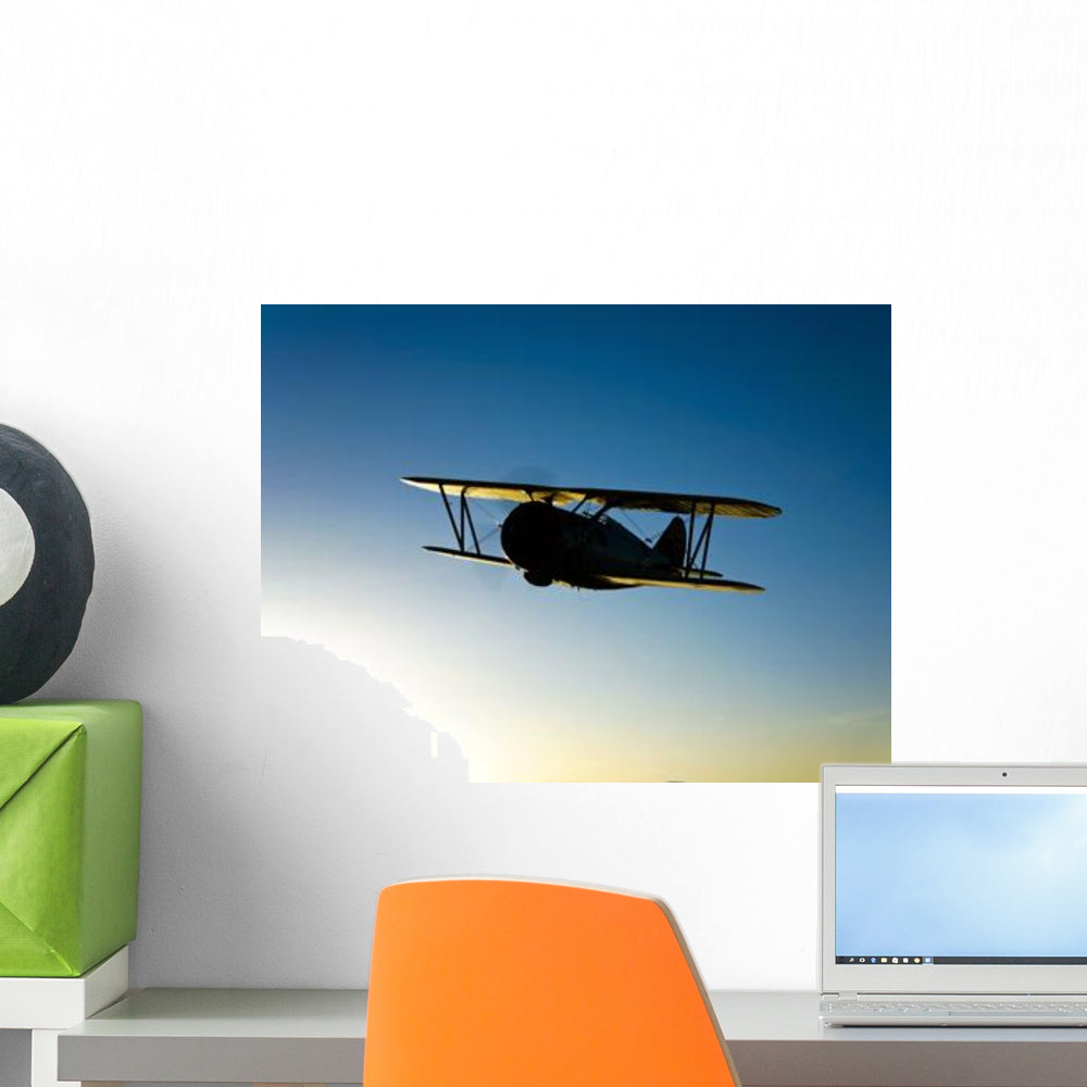 Silhouette Grumman F3f Biplane Wall Decal - WallMonkeys.com – Wallmonkeys