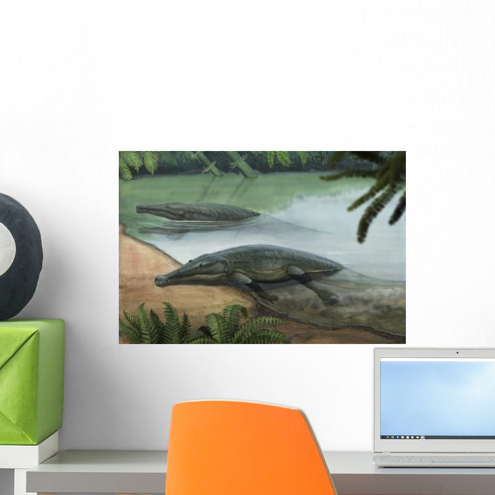 Two Prehistoric Platyoposaurus Stuckenbergi Wall Decal - WallMonkeys ...