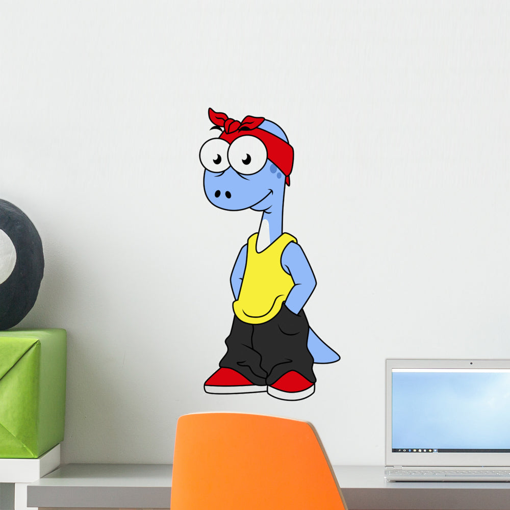 Illustration Brontosaurus Dressed Hip Wall Decal - WallMonkeys.com ...