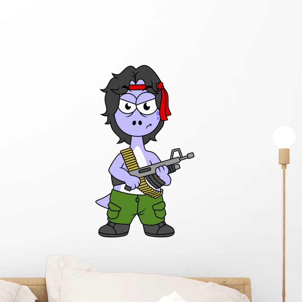 Illustration Brontosaurus Dressed as Wall Decal - WallMonkeys.com ...