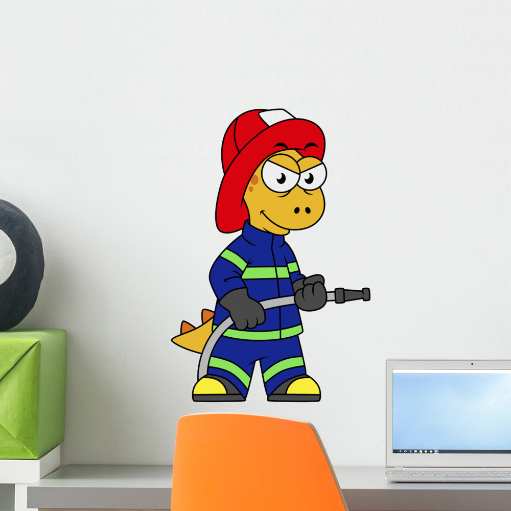Illustration Tyrannosaurus Rex Firefighter Wall Decal - WallMonkeys.com ...